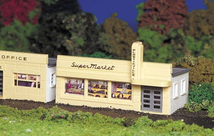 Bachmann - Plasticville Classic Kit - Supermarket - 2-1/8 x 4-5/8" 5.5 ...