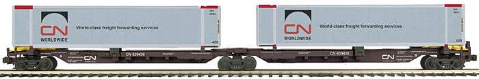 MTH - Premier 2-Unit Spine Car Set w/48' Containers - 3-Rail - Ready to ...