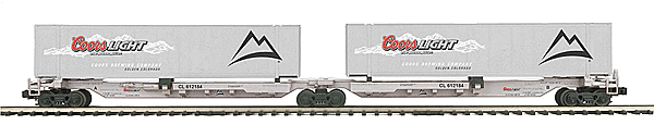 MTH - Premier 2-Unit Spine Car w/48' Containers - MCG "Coors Light ...