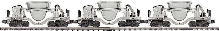 MTH - Premier 3-Car Slag Car Set - AK Steel - 507-2090074