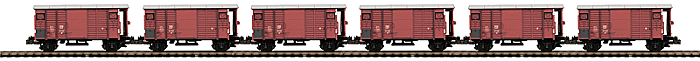 MTH - Premier European Gedeckter Wood Boxcar 6-Car Set w/Scale Wheels ...