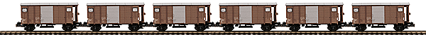 MTH - Premier European Gedeckter Wood Boxcar w/Hi-Rail Wheels 6-Pack ...
