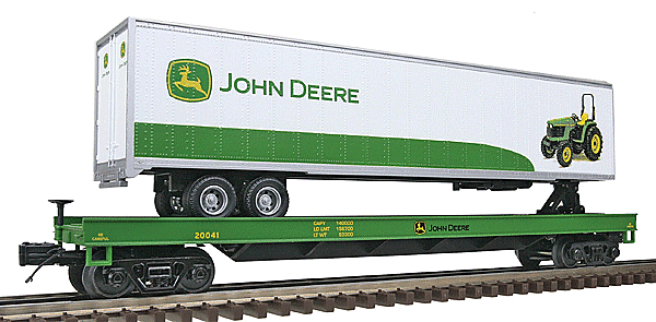 MTH - Premier Flatcar w/48' Trailer - John Deere - 507-2098607