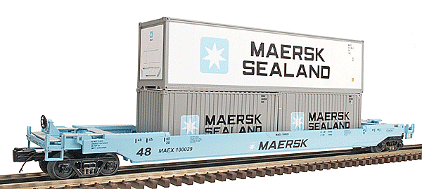 MTH - Premier Husky Stack Car w/2 20' Containers & 1 40' Container ...
