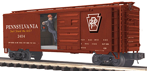 MTH - Premier Operating Boxcar w/Signal Man - 3-Rail - Ready to Run ...
