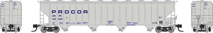 Rapido - Procor 5820 Covered Hopper 6-Pack - Ready to Run - Procor Ltd. UNPX (gray, blue solid ...