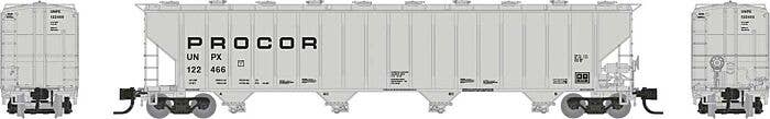 Rapido - Procor 5820 Covered Hopper 6-Pack - Ready to Run - Procor Ltd. UNPX (gray, mid black ...
