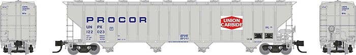 Rapido - Procor 5820 Covered Hopper - Ready to Run - Union Carbide UNPX (gray, blue, red, white ...
