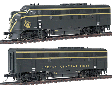 Walthers - PROTO 1000 Diesel EMD F3A-B Set - Powered - Central of New Jersey #51/2B - 920-31421