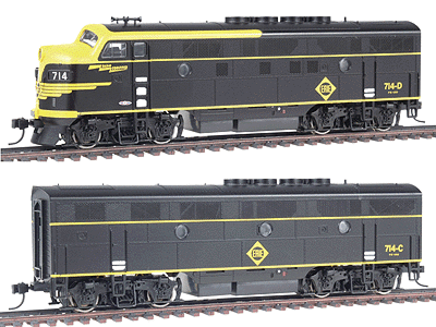 Walthers - PROTO 1000 Diesel EMD F3A-B Set - Powered - Erie #714D/714C - 920-31423