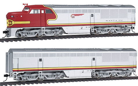Walthers - PROTO 1000 Diesel F-M Erie-Built A-B Set - Powered - Atchison, Topeka & Santa Fe #90 ...