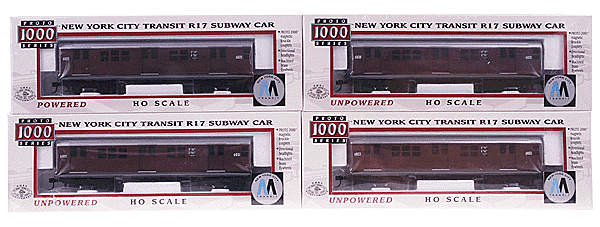 Walthers - PROTO 1000 MTA Class R-17 Subway Cars - 1 Powered & 3 ...