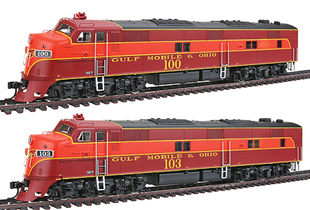 Walthers - PROTO 2000 Diesel EMD E7A-A Phase I Powered Standard DC - Gulf, Mobile & Ohio #100 ...