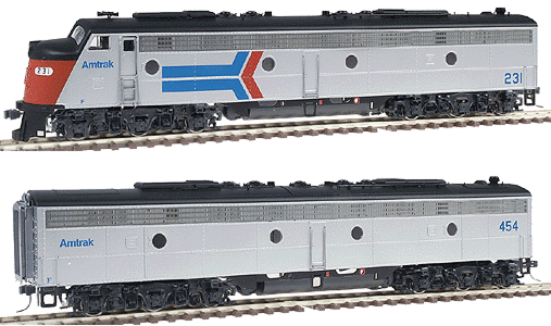 Walthers - Proto 2000 Diesel EMD E8/9A-B Set Powered w/Working Mars Light - Amtrak Phase I #231 ...