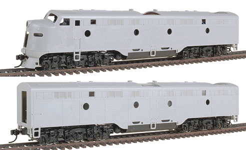 Walthers - PROTO 2000 Diesel EMD E8/9A Powered w/Sound & DCC; w/Unpowered B Unit - Undecorated w ...