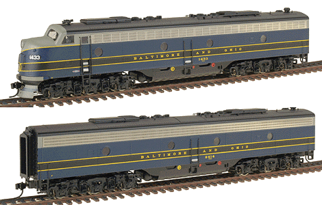 Walthers - PROTO 2000 Diesel EMD E8/9A Powered; w/Unpowered B Unit - Baltimore & Ohio #1433 ...