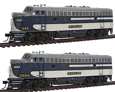 Walthers - PROTO 2000 Diesel EMD F7A-A Set Powered w/Sound & DCC - Wabash #1144 & #1144A (blue ...