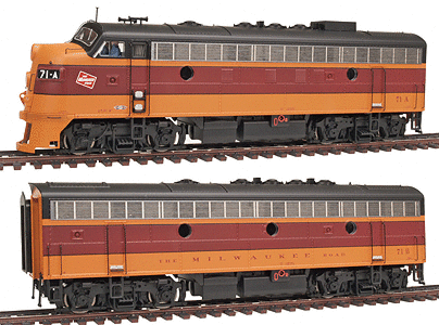 Walthers - PROTO 2000 Diesel EMD F7A-B Set Powered - Standard DC - Milwaukee Road #71-A w/Mars ...