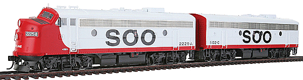 Walthers - PROTO 2000 Diesel EMD F7A-B Set Powered - Standard DC - Soo Line #2225-A w/Mars Light ...