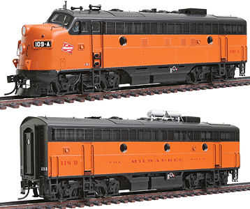 Walthers - PROTO 2000 Diesel EMD F7A-B Set Powered - Standard DC - Milwaukee Road #109A & 118B ...
