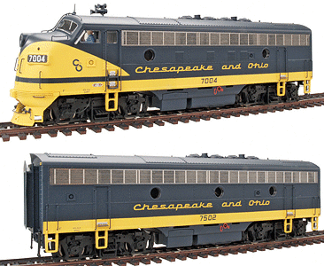 Walthers - PROTO 2000 Diesel EMD F7A-B Set Powered w/Sound & DCC - Chesapeake & Ohio; A Unit ...