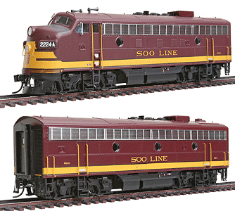 Walthers - PROTO 2000 Diesel EMD F7A-B Set Powered w/Sound & DCC - Soo Line #2224A & 502C ...