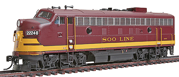 Walthers - PROTO 2000 Diesel EMD F7A Powered - Standard DC - Soo Line #2224B (maroon, Dulux Gold ...