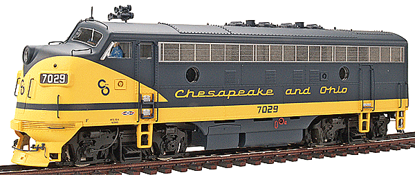 Walthers - PROTO 2000 Diesel EMD F7A Unit Powered - Standard DC - Chesapeake & Ohio #7029 (High ...