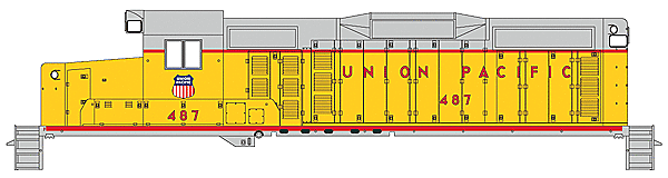 Walthers - PROTO 2000(R) Diesel EMD GP20 Low Hood Standard DC - Union Pacific(R) #487 (yellow ...
