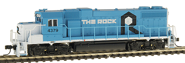 Walthers - PROTO N Diesel EMD GP38-2 w/88" Low Nose - Powered - Rock Island #4379 (blue, white ...
