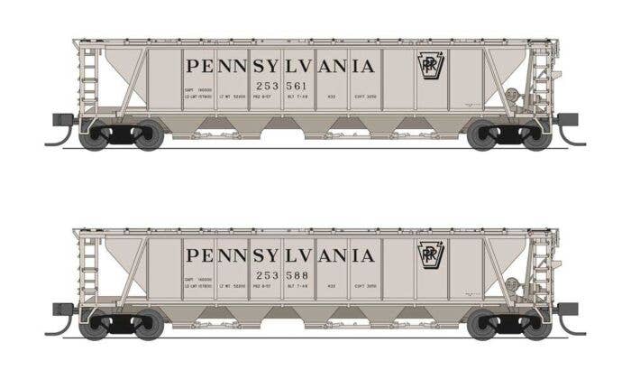 BLI - PRR Class H32 5-Bay Covered Hopper 2-Pack - Ready to Run ...