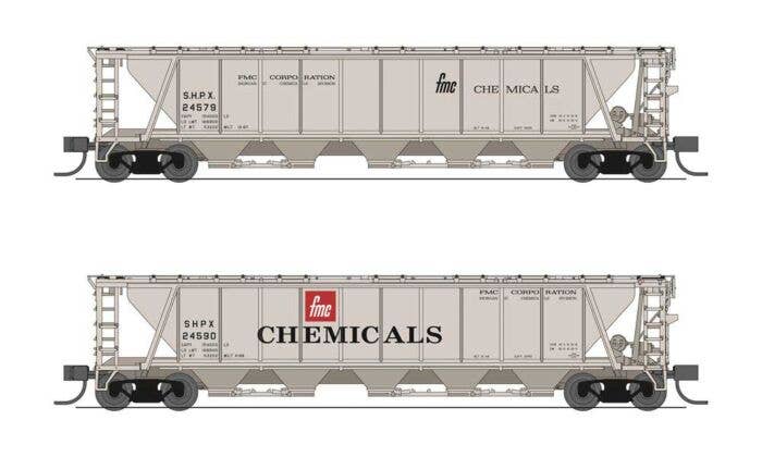 BLI - PRR Class H32 5-Bay Covered Hopper 2-Pack - Ready to Run - FMC ...