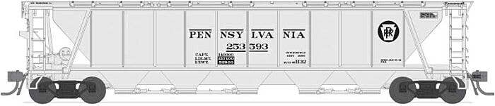 BLI - PRR Class H32 5-Bay Covered Hopper 4-Pack - Ready to Run ...