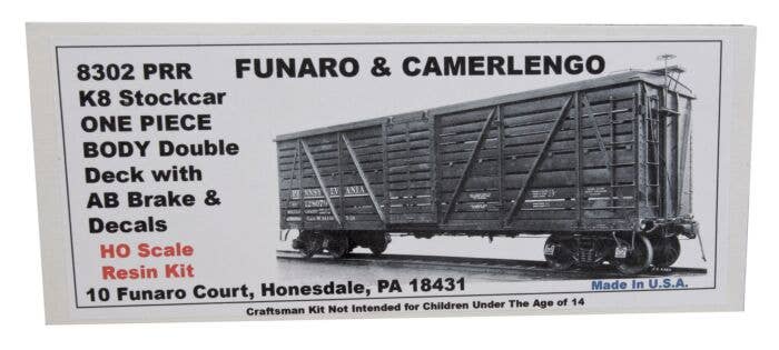 Funaro - PRR Class K8 Stock Car w/Decals - Kit - Double Deck w/AB Brake ...