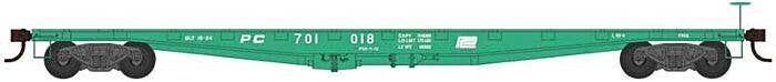 Bowser - PRR F30a Flatcar - Ready to Run - Penn Central 701022 (Jade ...