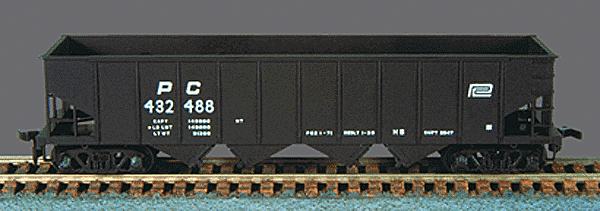 Bowser - PRR H-21a 4-Bay Hopper - Penn Central (black) - 6-54059