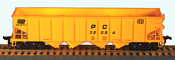 Bowser - PRR H-21a 4-Bay Hopper - Penn Central (yellow) - 6-54060