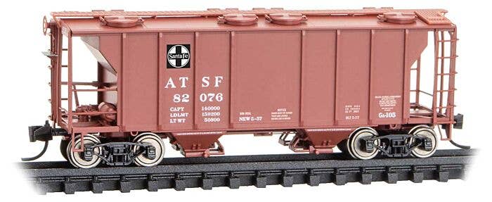 MicroTrain - PS-2 2-Bay Covered Hopper - Ready to Run - Santa Fe #82076 ...