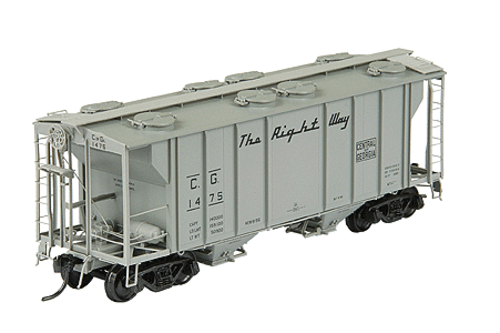 Kadee - PS-2 Two-Bay Covered Hopper w/Scale Coupler; Channel Ribs, Tube ...