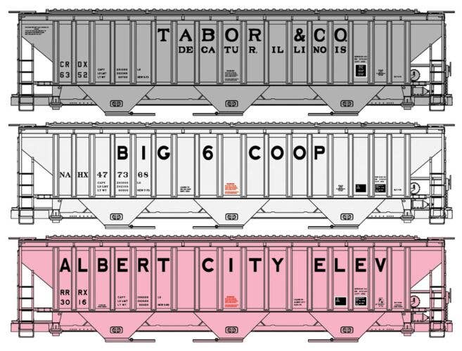 Accurail - Pullman-Standard 4750 3-Bay Covered Hopper 3-Pack - Kit ...