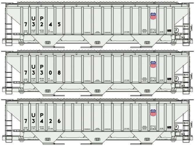 Accurail - Pullman-Standard 4750 3-Bay Covered Hopper 3-Pack - Kit ...