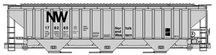 Accurail - Pullman-Standard 4750 3-Bay Covered Hopper - Kit - Norfolk ...