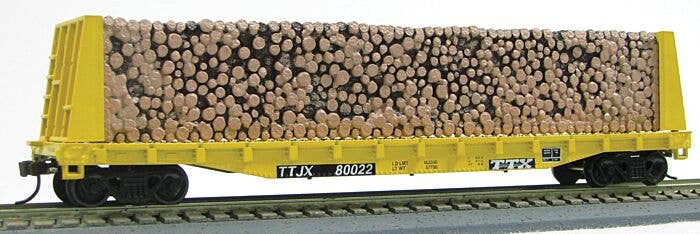 Con-Cor - Pulpwood Flatcar w/Load - Ready to Run - Trailer-Train ...