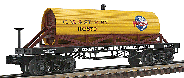 MTH - RailKing 19th Century Wooden Tank Car - Jos. Schlitz Brewing Co ...