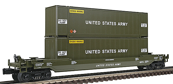 MTH - RailKing Husky Stack Car - U.S. Army - 507-3076257