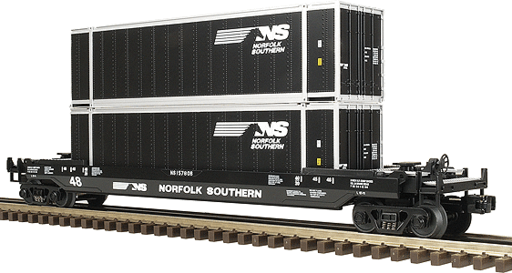 MTH - RailKing Husky Stack Car w/2 Containers - Norfolk Southern - 507 ...