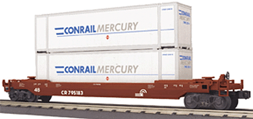 MTH - RailKing Husky Stack Car w/Containers - Conrail - 507-3076395