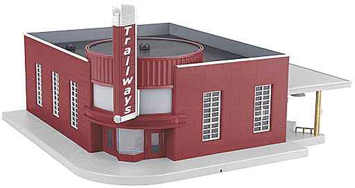 MTH - RailKing RailTown Buildings - Assembled - Trailways Bus Station ...