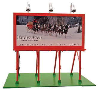 MTH - RailKing Railtown Lighted Billboard - Budweiser - 507-3090255