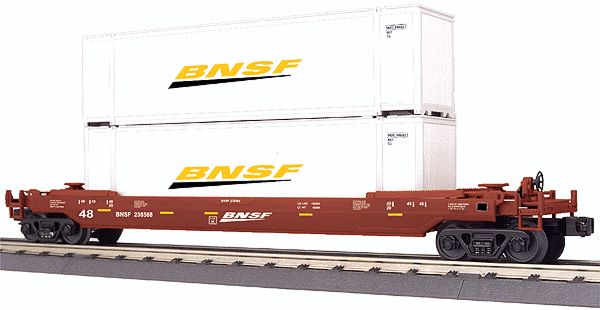 MTH - RailKing(R) Husky Stack Well Car w/2 Containers - 3-Rail - Ready ...